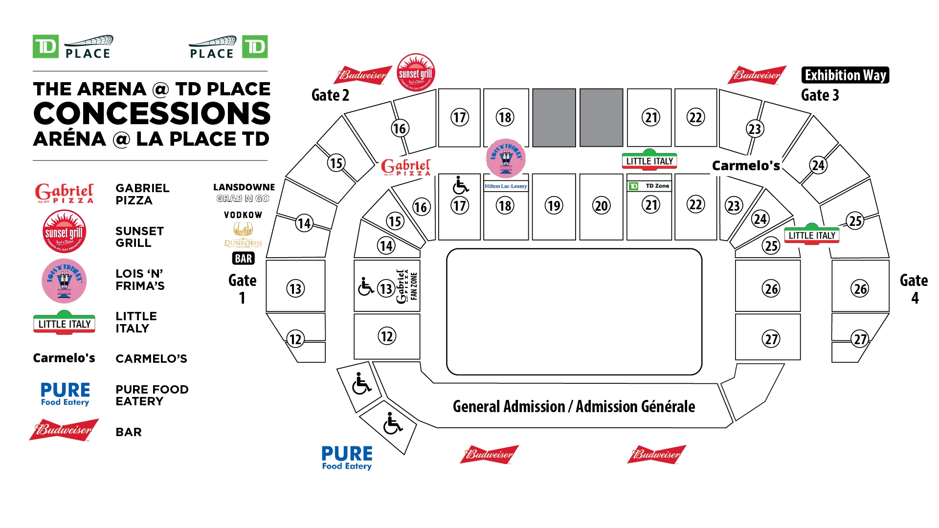 Concessions: Food & Beverage at The Arena - TD Place / Lansdowne Live Concessions: Food & Beverage at The Arena - TD Place / Lansdowne Live
